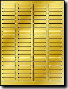 8,000 Gold Metallic Foil Glossy Laser ONLY Labels 1-3/4 x 1/2 inch, 10 ...