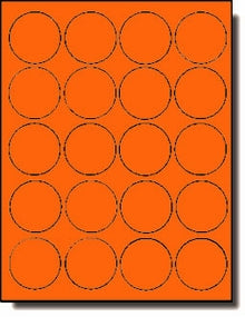 2,000 Round Neon High Visibility Orange Laser Only Labels, 2 inch Diam ...
