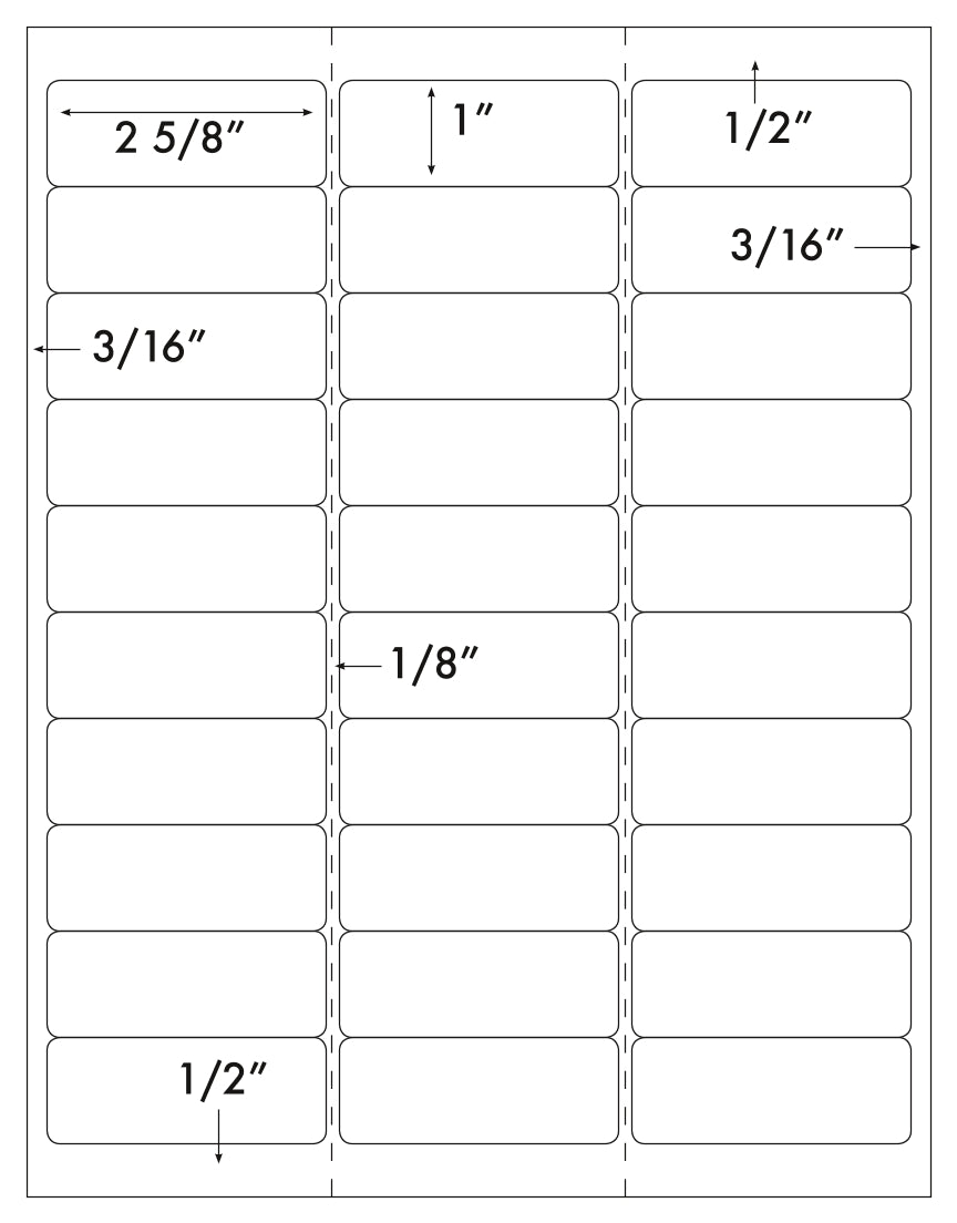 600 Matte Clear Mailing Labels, 2-5/8 x 1, 30 per Sheet, Laser Only us