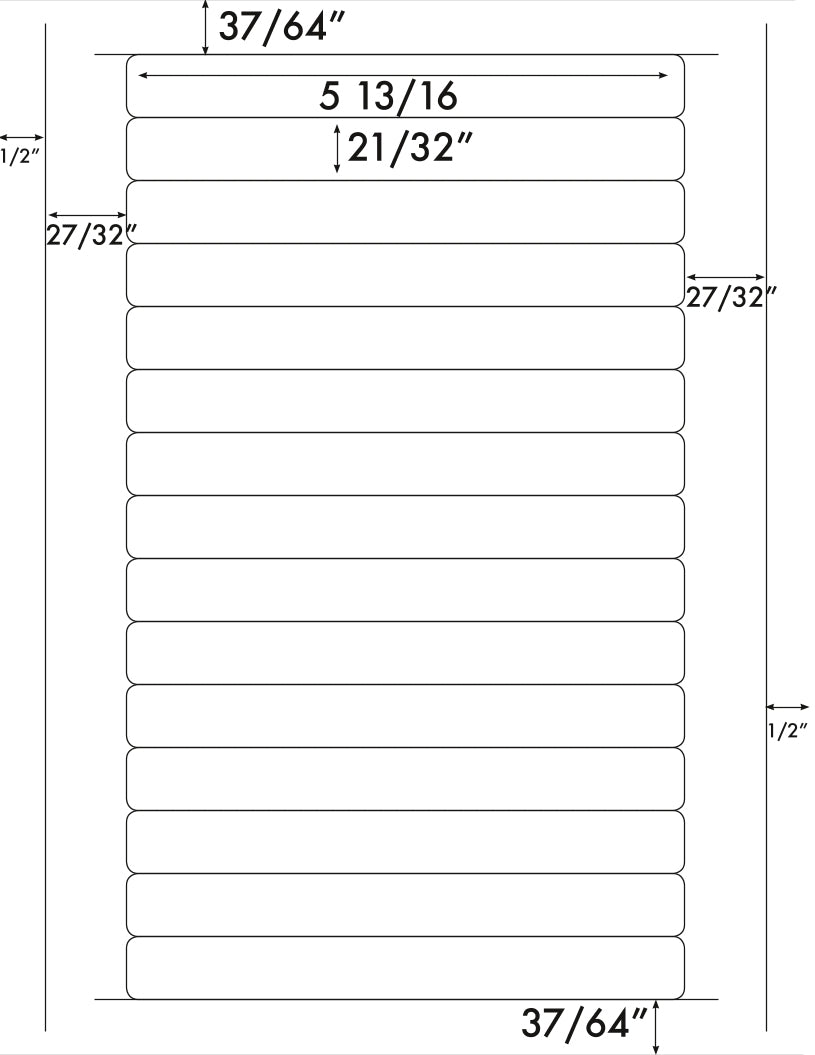 1,500 White Matte VHS Spine Labels 100 Sheets 15 Labels Per Sheet